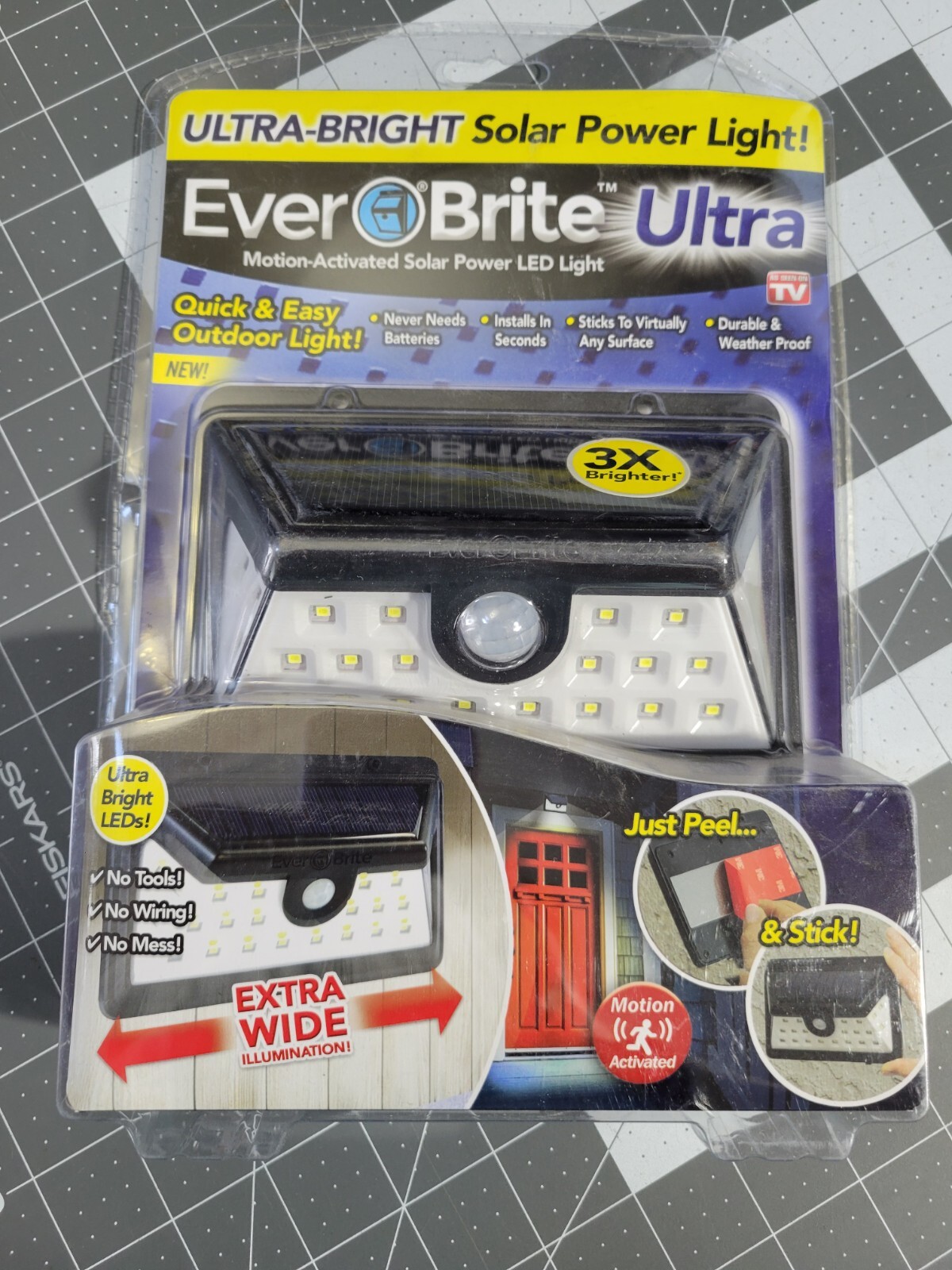 (1) NEW Ontel Ever Brite Ultra Motion-activated Solar LED Flood Light ...