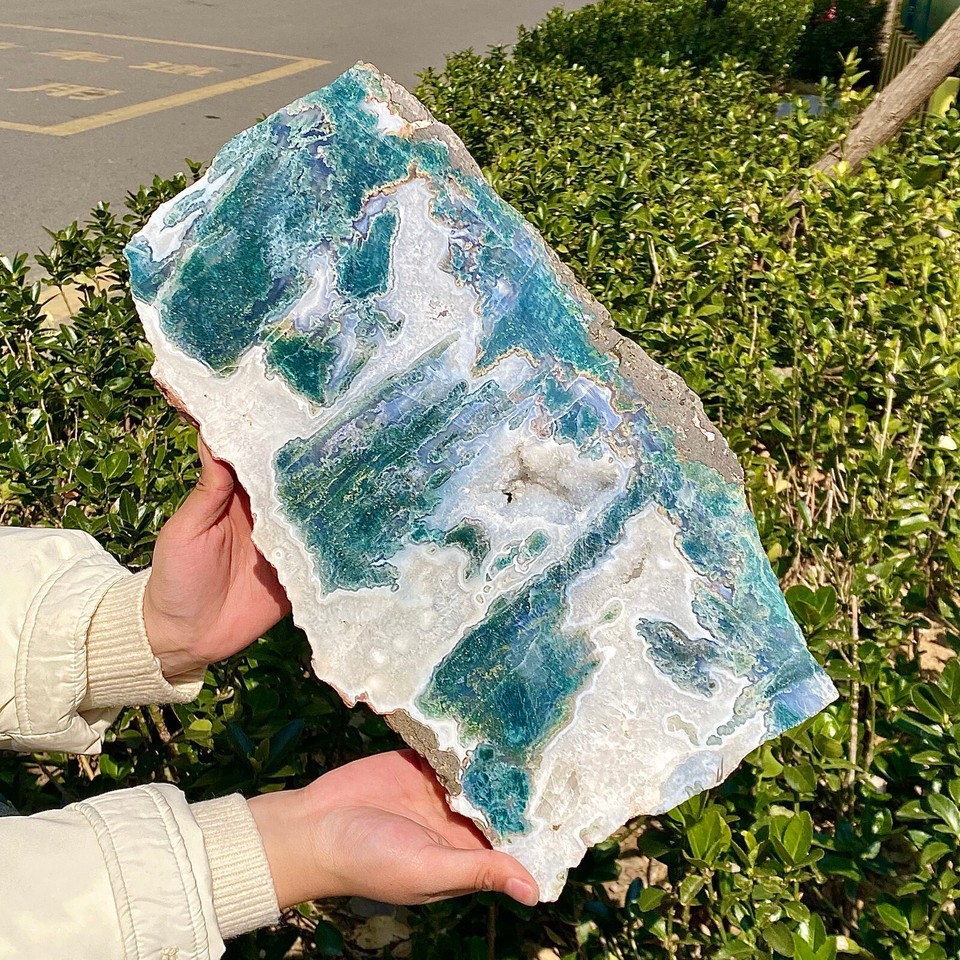 Moss Agate Slice - Natural Dendritic Patterns - Healing Crystal Disc - 8.8lb | eBay