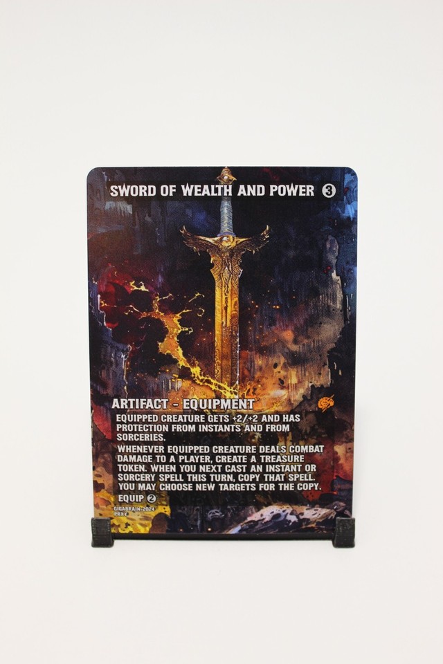 MTG Sword of Wealth and Power - Altered Full Art Card On Premium ...