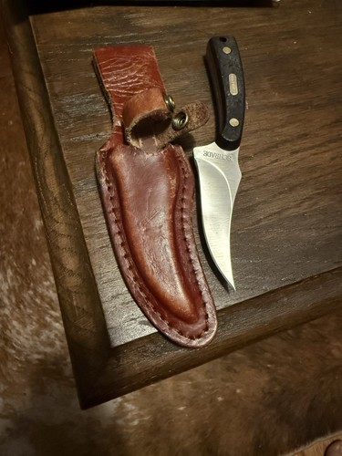 Schrade Old Timer 152OT Sharpfinger Fixed Blade Knife with Leather ...