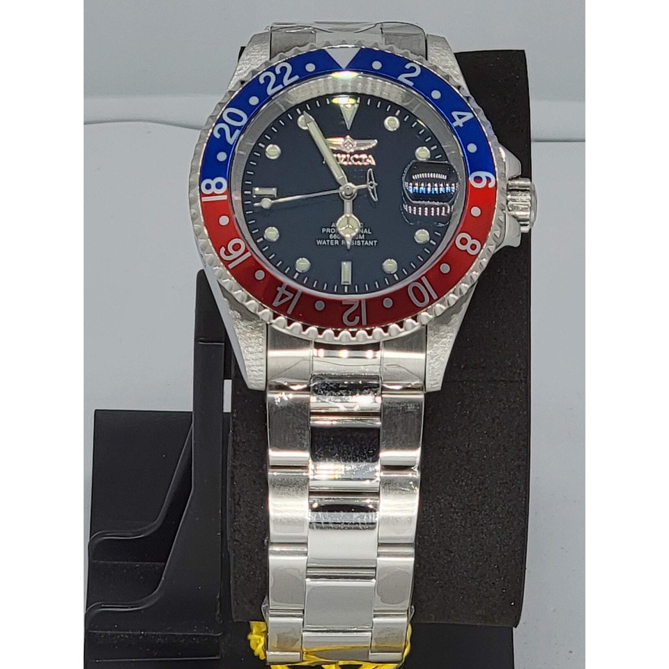 Invicta Limited Edition Pro Diver Automatic Black Dial Pepsi Bezel Men ...