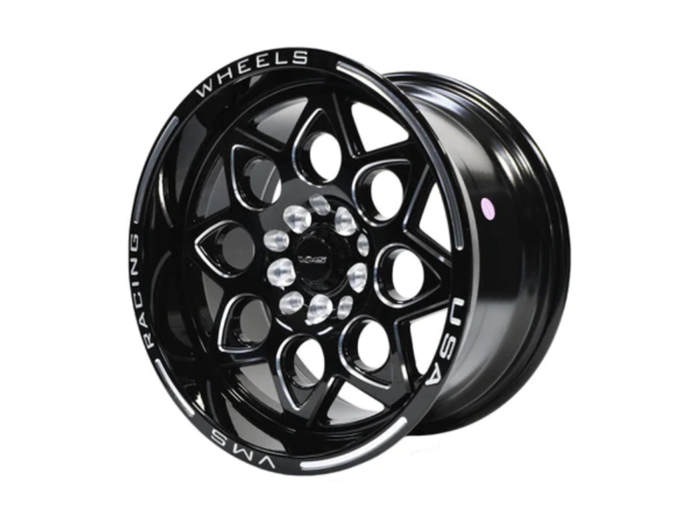 VMS Racing Black Lip Milled Rocket Rims Wheels 4 Lug 15x8 4X114.3 +20 ...