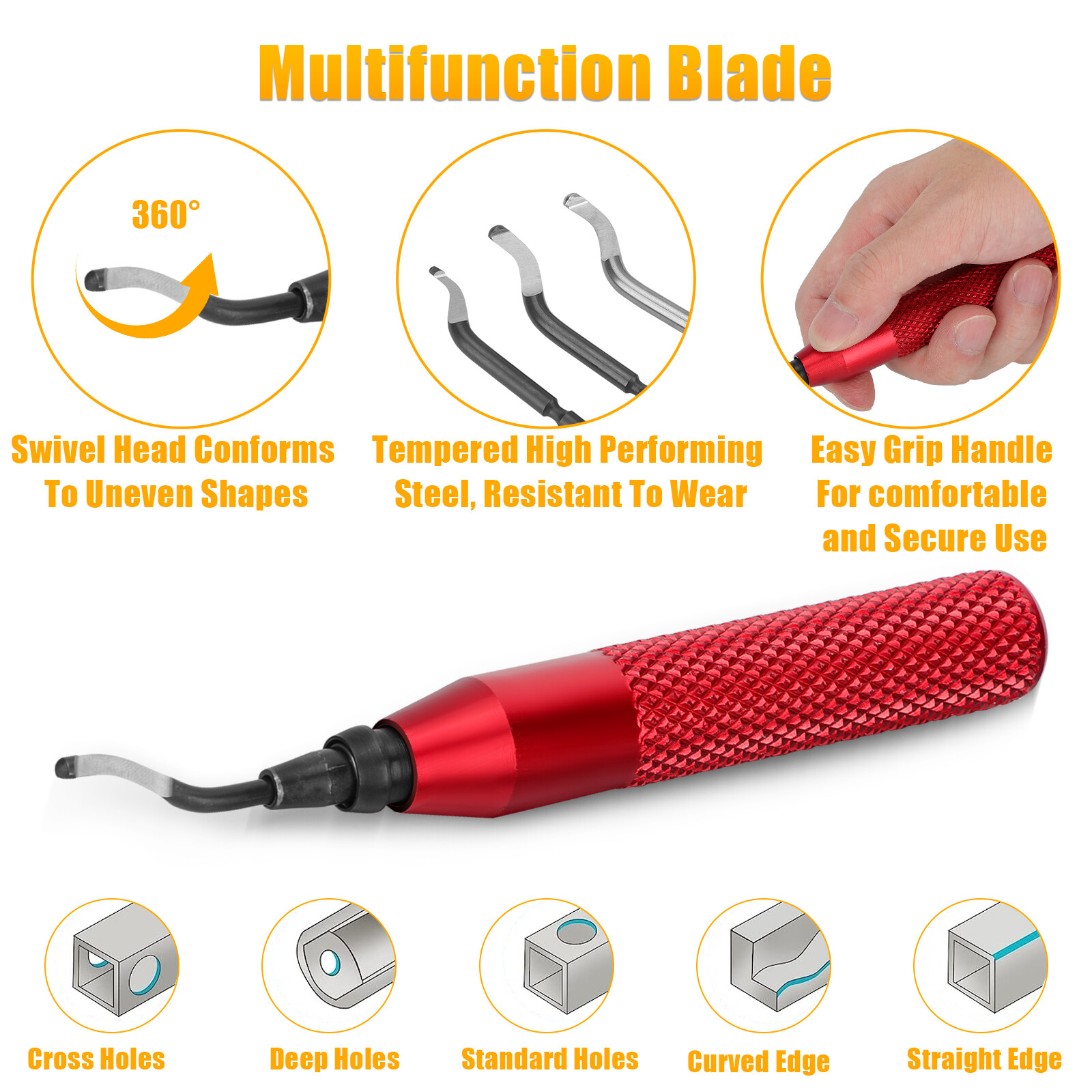 Deburring Tool Kit w/ 15 High Speed Steel Burr Removal Blades Pointed ...