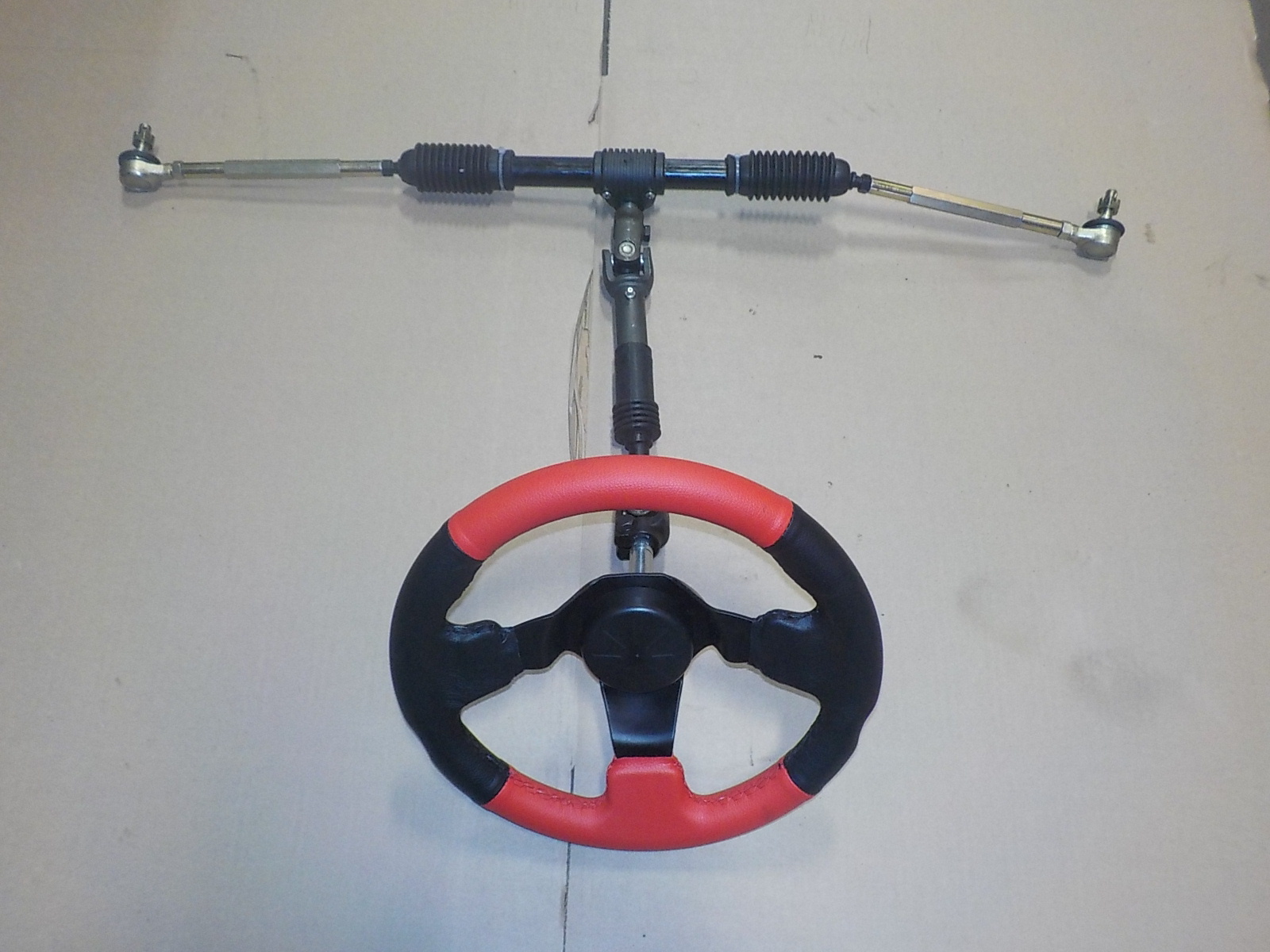 STEERING KIT GO CART/ BUGGY RACK WITH TIE RODS/ STEERING WHEEL AND ...