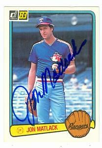 Jon Matlack autographed baseball card 1983 Donruss #195 (Texas Rangers ...