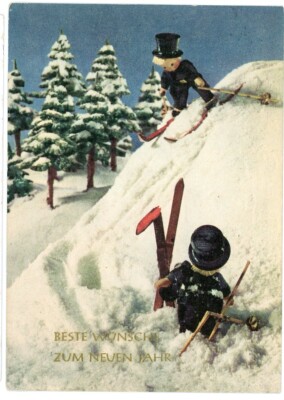 Vtg East Germany DDR Cold War Postcard Merry Christmas Happy New Year ...