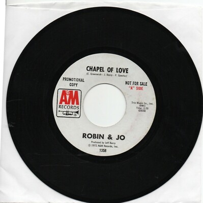 ROBIN & JO CHAPEL OF LOVE / LET'S STAY TOGETHER ON A & M ORIGINAL PROMO ...
