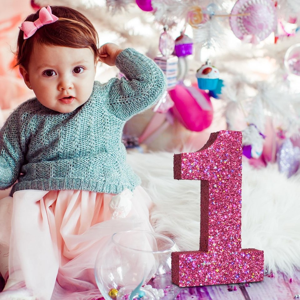 10 Inch Pink Glitter Number Sign 9 Birthday DecorationsBirthday ...