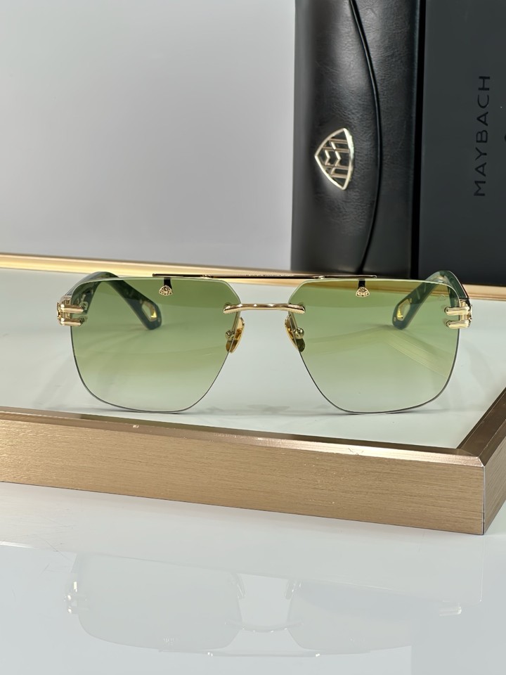 MAYBACH THE PRESIDEN Luxury Rimless Sunglasses Square Wood Grain 62-17 ...