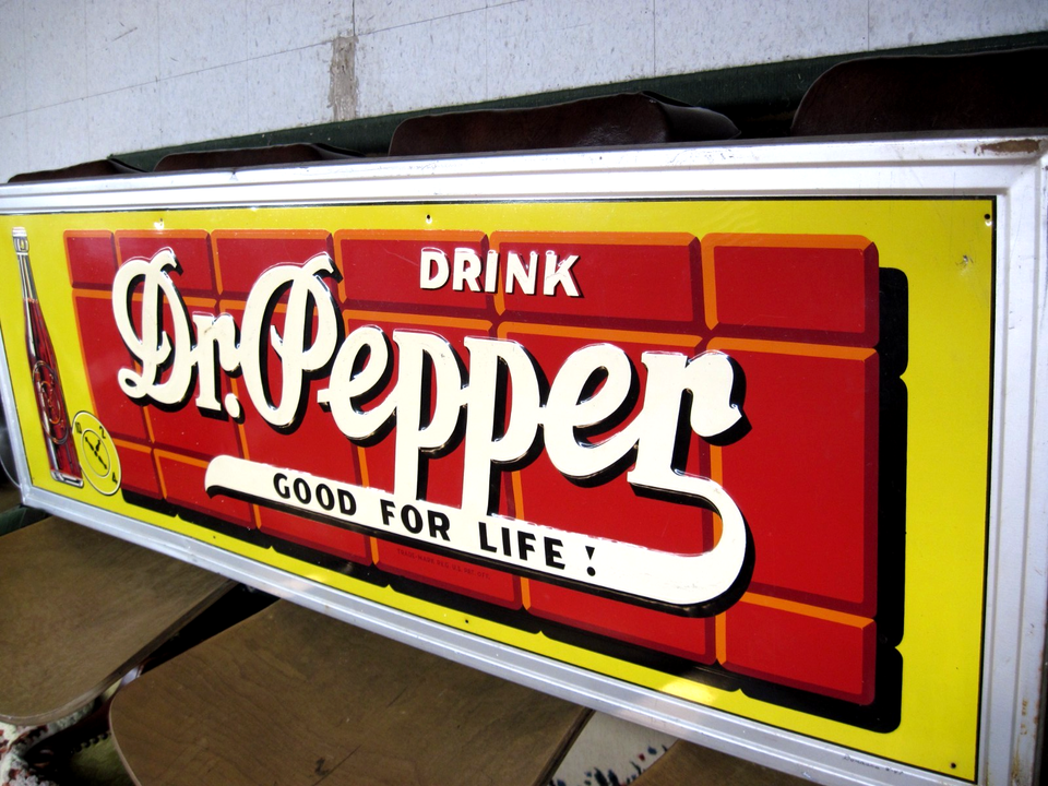 Vintage Dr Pepper Sign Metal Dated 1947 "Good for Life" 10 2 4 Size 18x54 | eBay