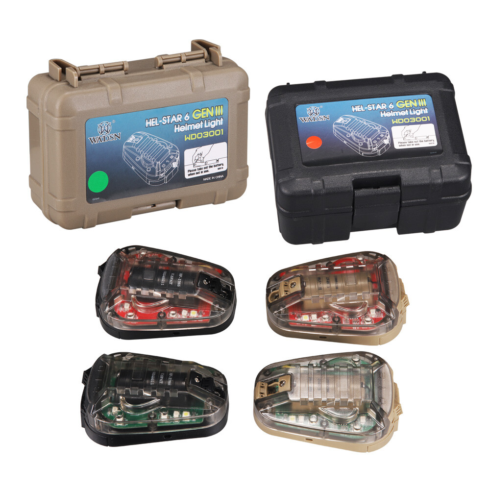 WADSN Tactical IFF LED + IR Helmet Strobe Light IP67 Waterproof Manta ...