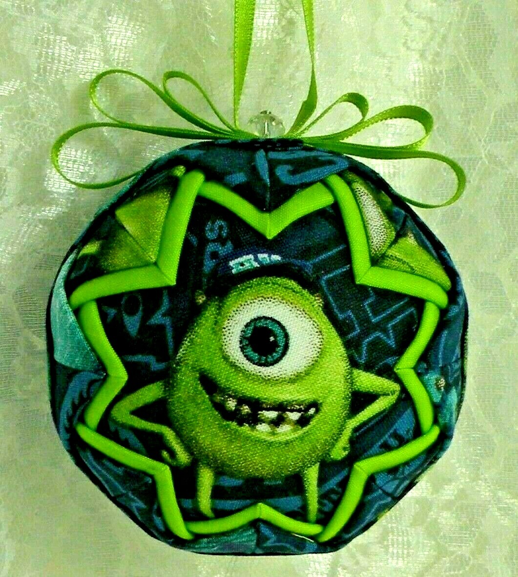 MONSTERS, INC. MIKE & SULLY QUILTED BALL CHRSTMAS ORNAMENT NEW GREAT ...