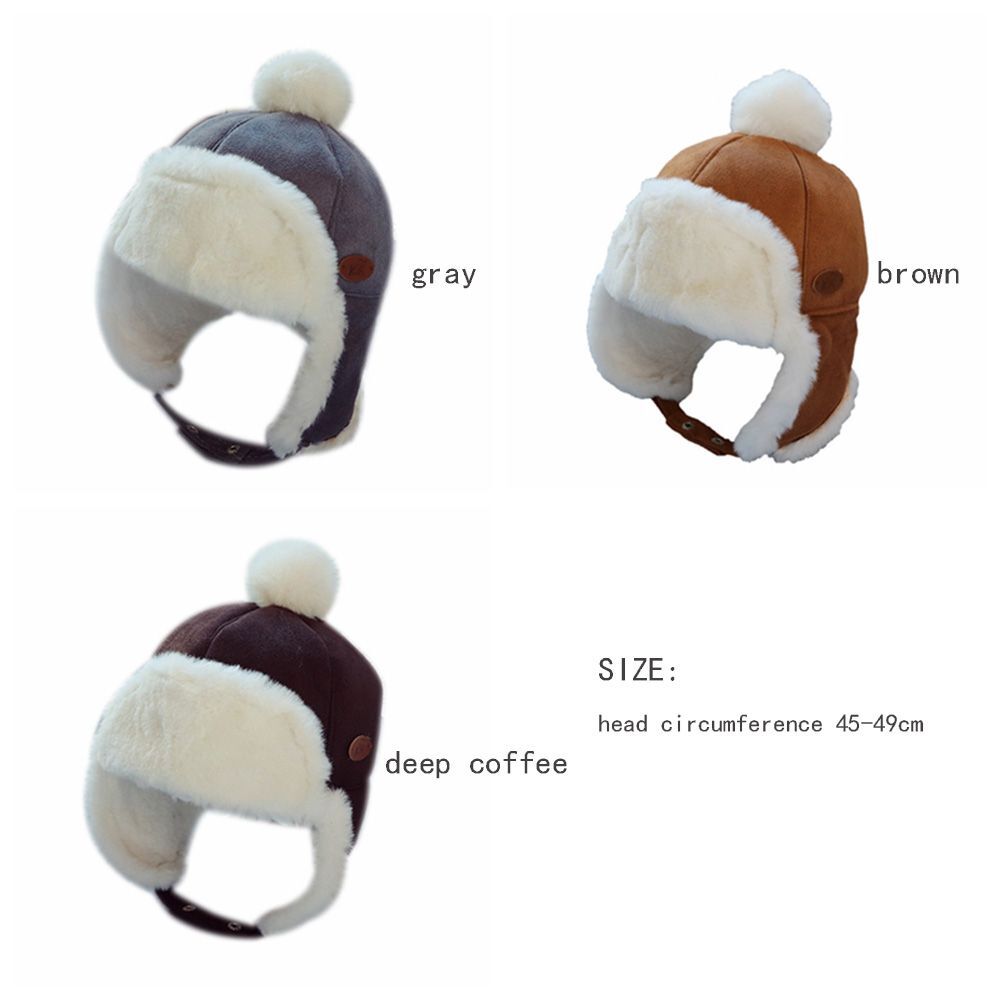 Children Dome Lei Feng Cap Ear Protect Cap Plush Velvet Hat With ...