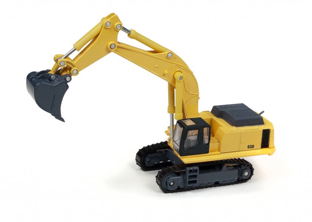 Hydraulic Excavator Yellow 1/87 HO Diecast Model by Classic Metal Works ...