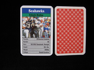 1987 Edwin Bailey Seattle Seahawks "Ace Fact Pack" Card United Kingdom ...