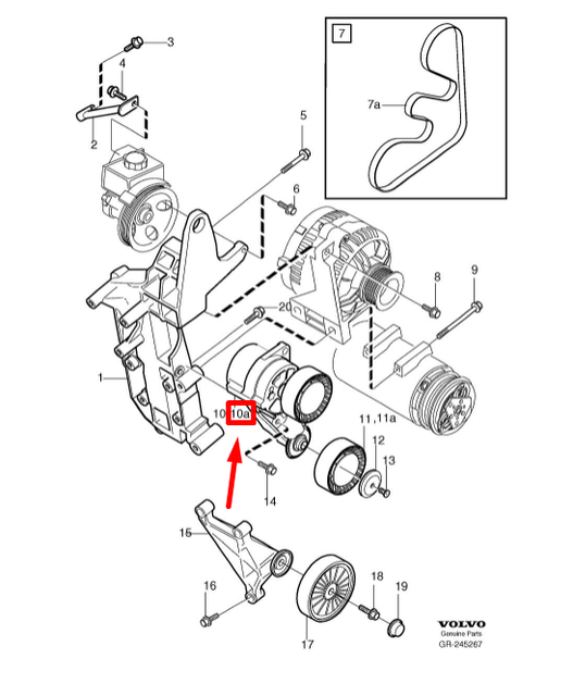 Genuine Volvo Auxiliary Belt 31251251 Tensioner V70 D5 for sale online ...