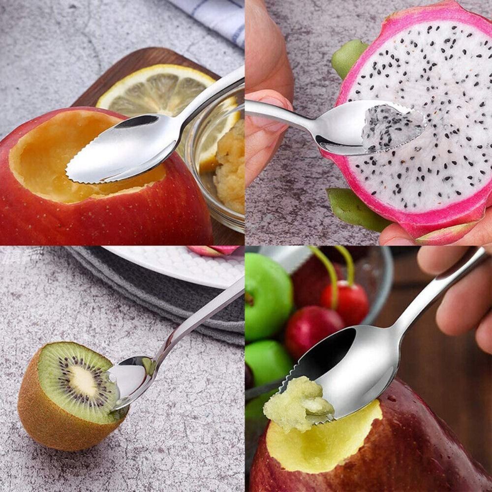 with Spikes Fruit Scraping Spoon 304 Stainless Steel Grapefruit Spoons ...