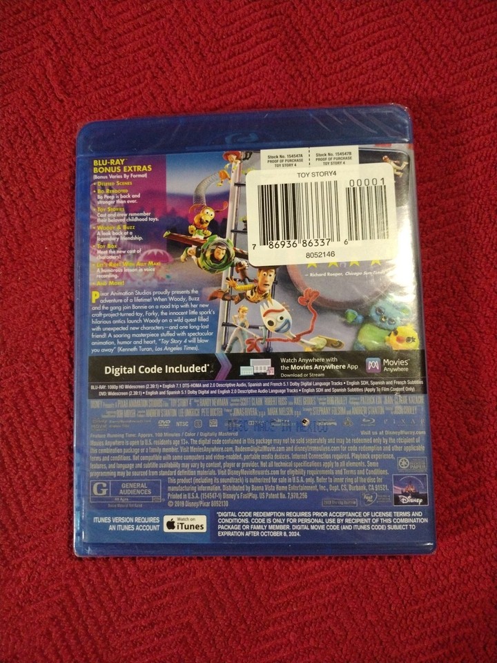 Toy Story 4 (Blu-ray/DVD, 2019, 3-Disc Set, New) | eBay