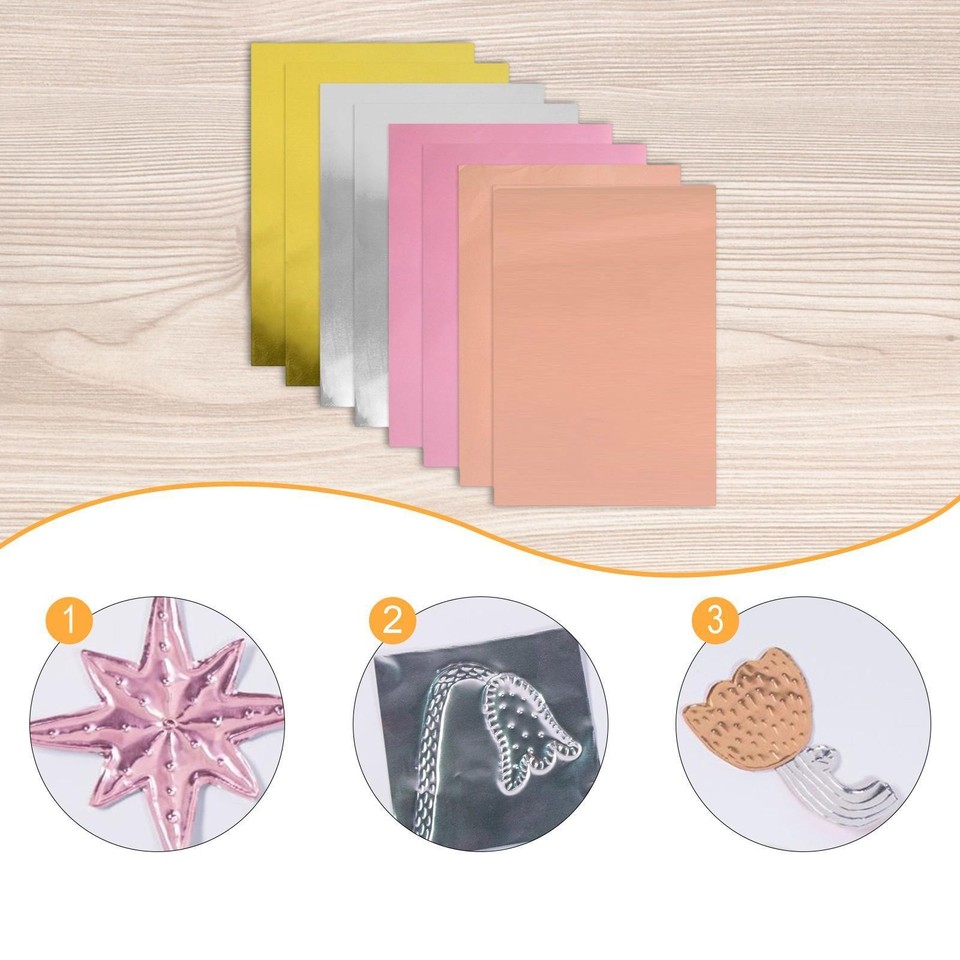 8x Metallic Cardstock Paper Sheets for Scrapbook Letter Arts and Crafts ...