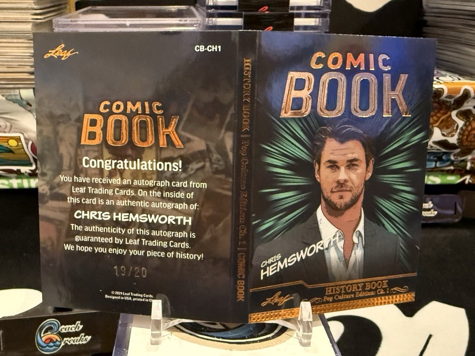 Chris Hemsworth Auto 2024 Leaf History Book Pop Comic Book Card CB-CH1 ...