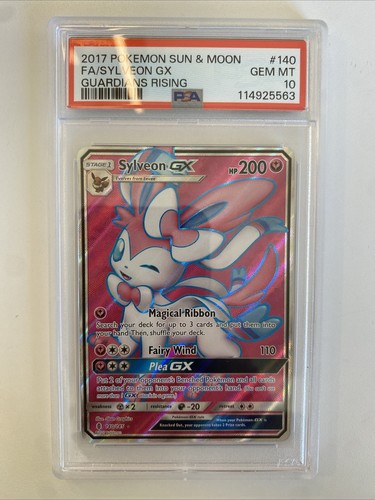 PSA 10 GEM MINT Sylveon GX Guardians Rising Full Art 140/145 Pokémon ...