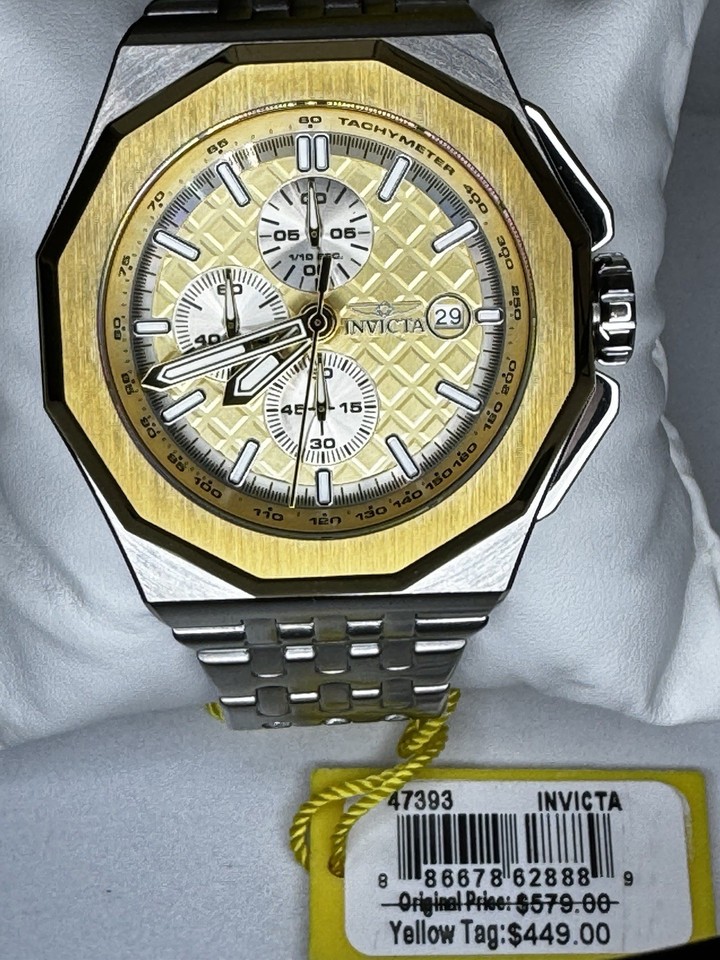 Invicta Akula Chronograph Quartz Gold Dial Men's Watch 47393 | eBay