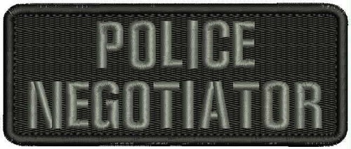 POLICE NEGOTIATOR embroidery patch 2x5 hook grey | eBay