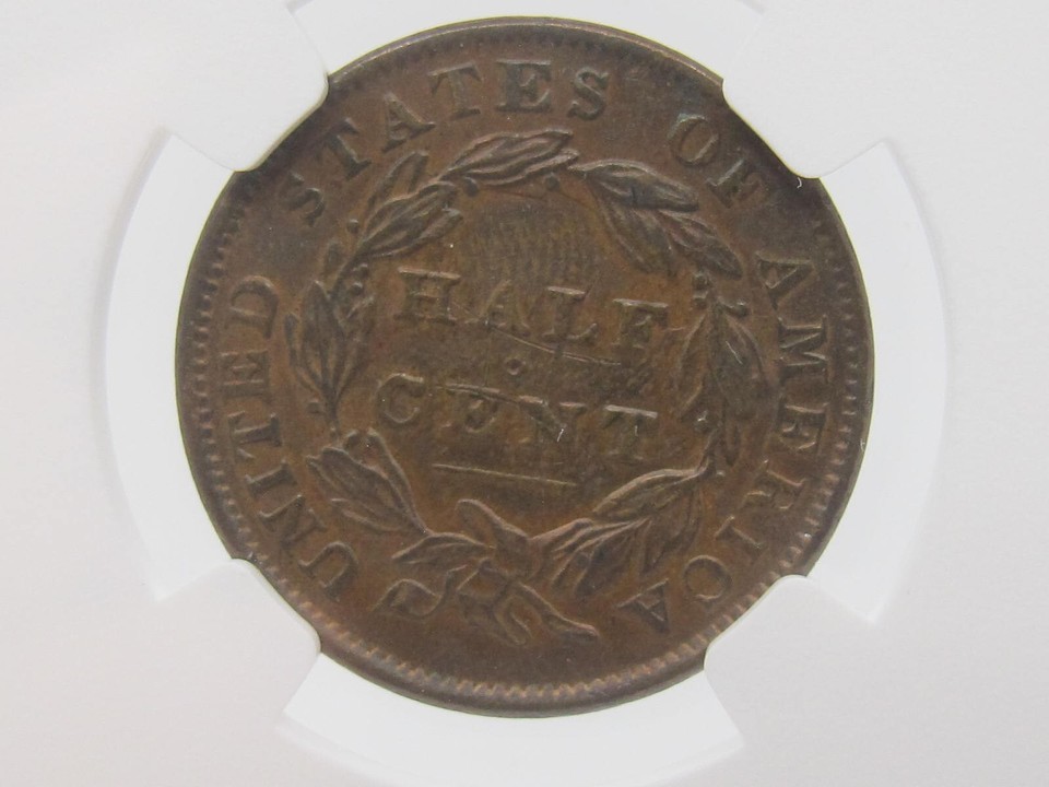 1834 Half Cent C-1 Classic Head Certified (NGC AU Details Rev Gra) 1/2C ...