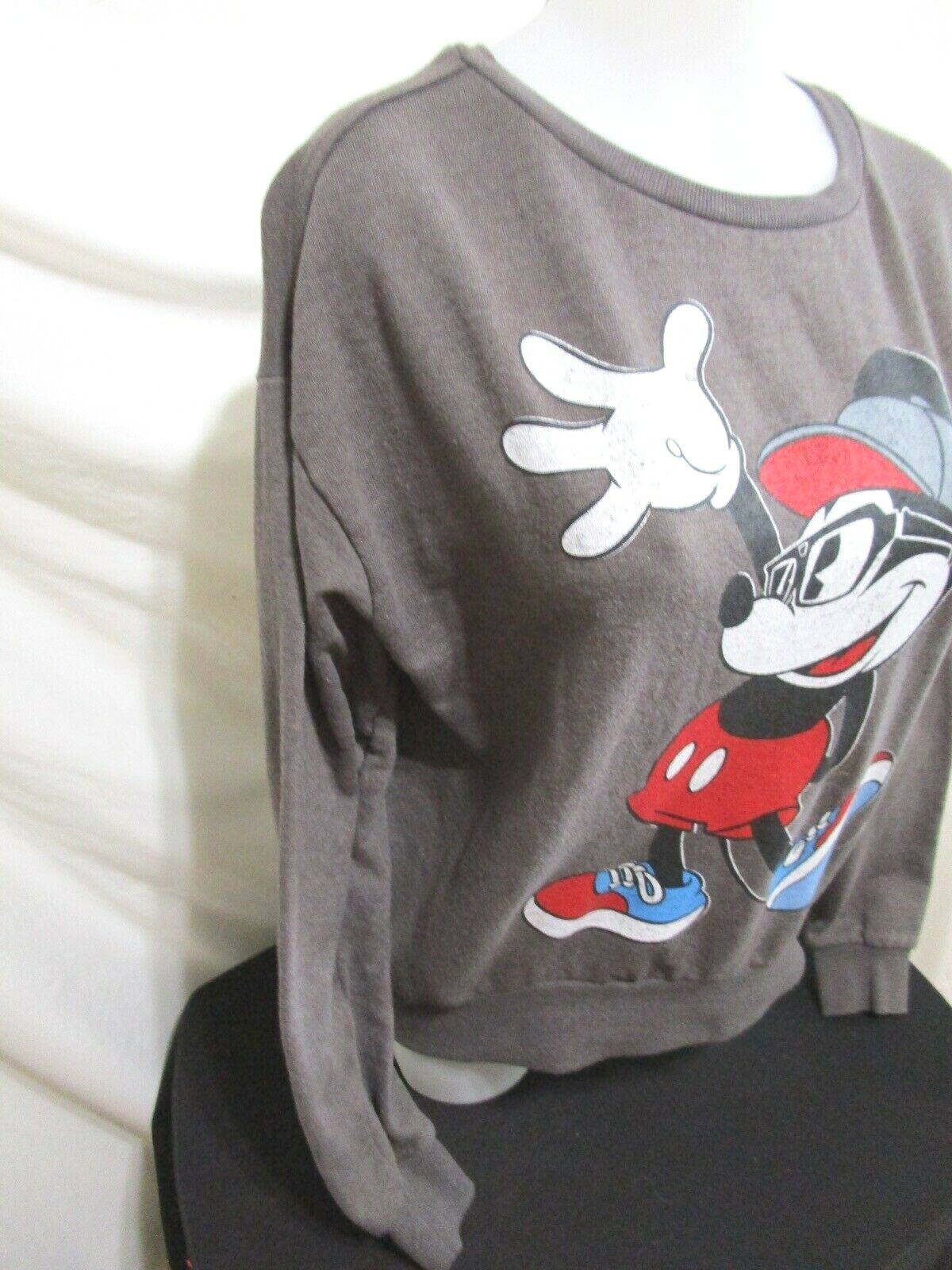 Disney Mickey Mouse Gray Oversize Thin Long Sleeve Sw… - Gem