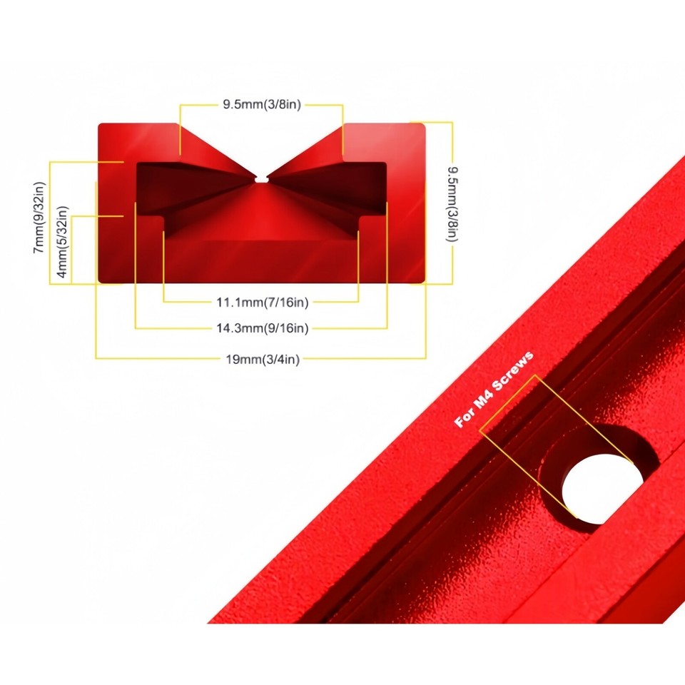 Aluminum Alloy T-Track for Woodworking Workbenches Drill Press Tables ...