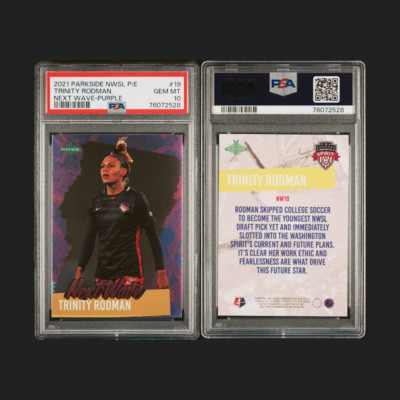 2021 Parkside NWSL Trinity Rodman Rookie Next Wave Purple /700 RC PSA ...