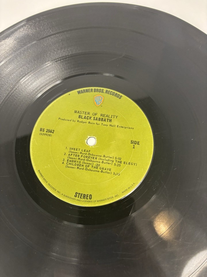 BLACK SABBATH Master Of Reality Vintage 1971 LP Vinyl BS 2562 Warner ...
