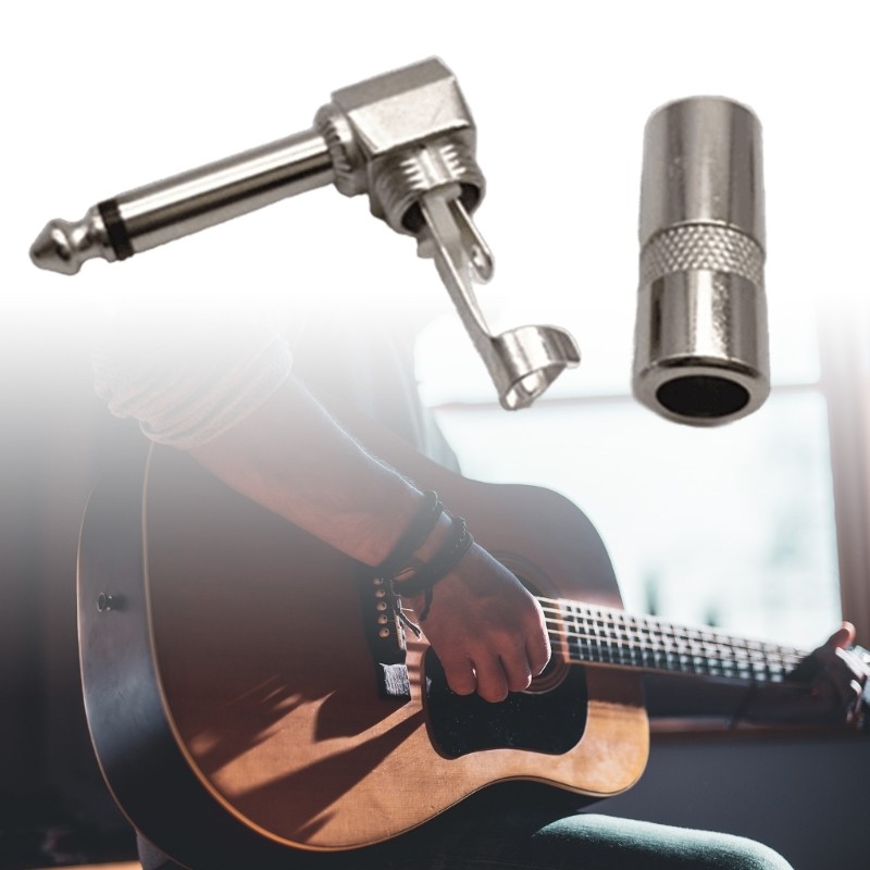 90 Degree 6.35mm Adapter Right Angle 6.35mm 1/4 Inch TS Mono Plugs ...