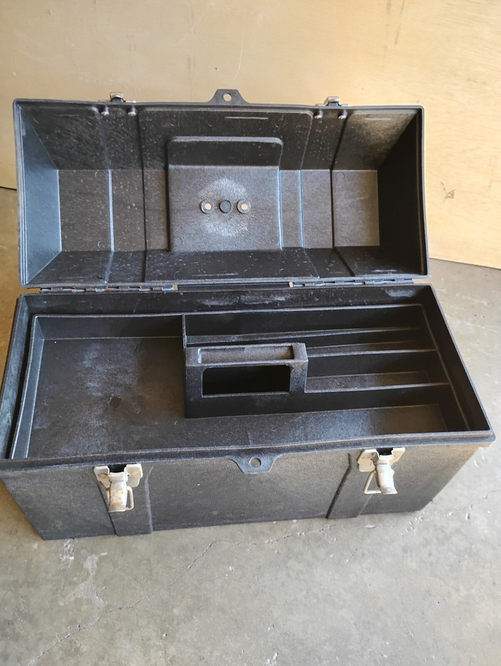 Professional TUFF-BOX Tool Box Heavy Duty 19x 8 x 12-1/2" Tall Black ...