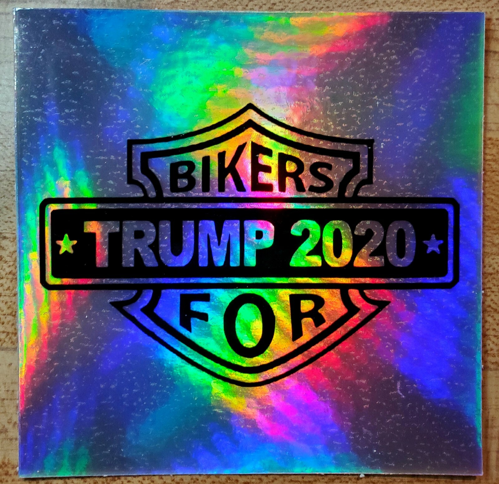 TRUMP "Bikers for Trump" HOLOGRAPHIC Biker Decal Car BUMPER STICKER ...