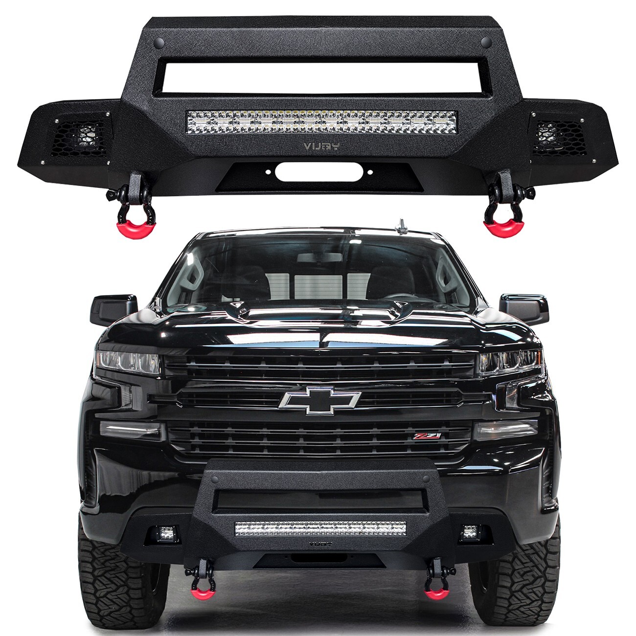 Vijay Front Bumper For 2019-2022 Chevy Silverado 1500 w/Winch Plate and ...