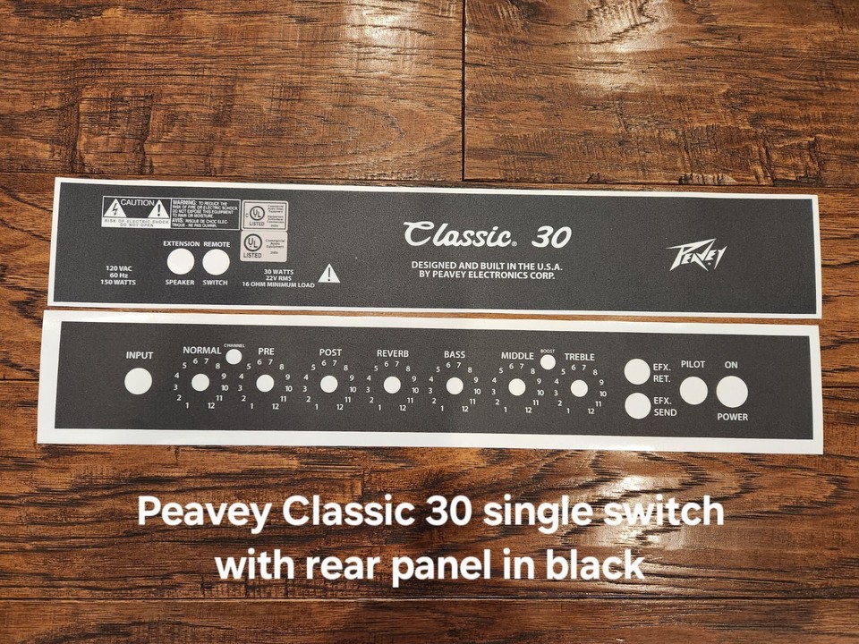 PEAVEY CLASSIC 30 VINYL FACEPLATE OVERLAY | eBay