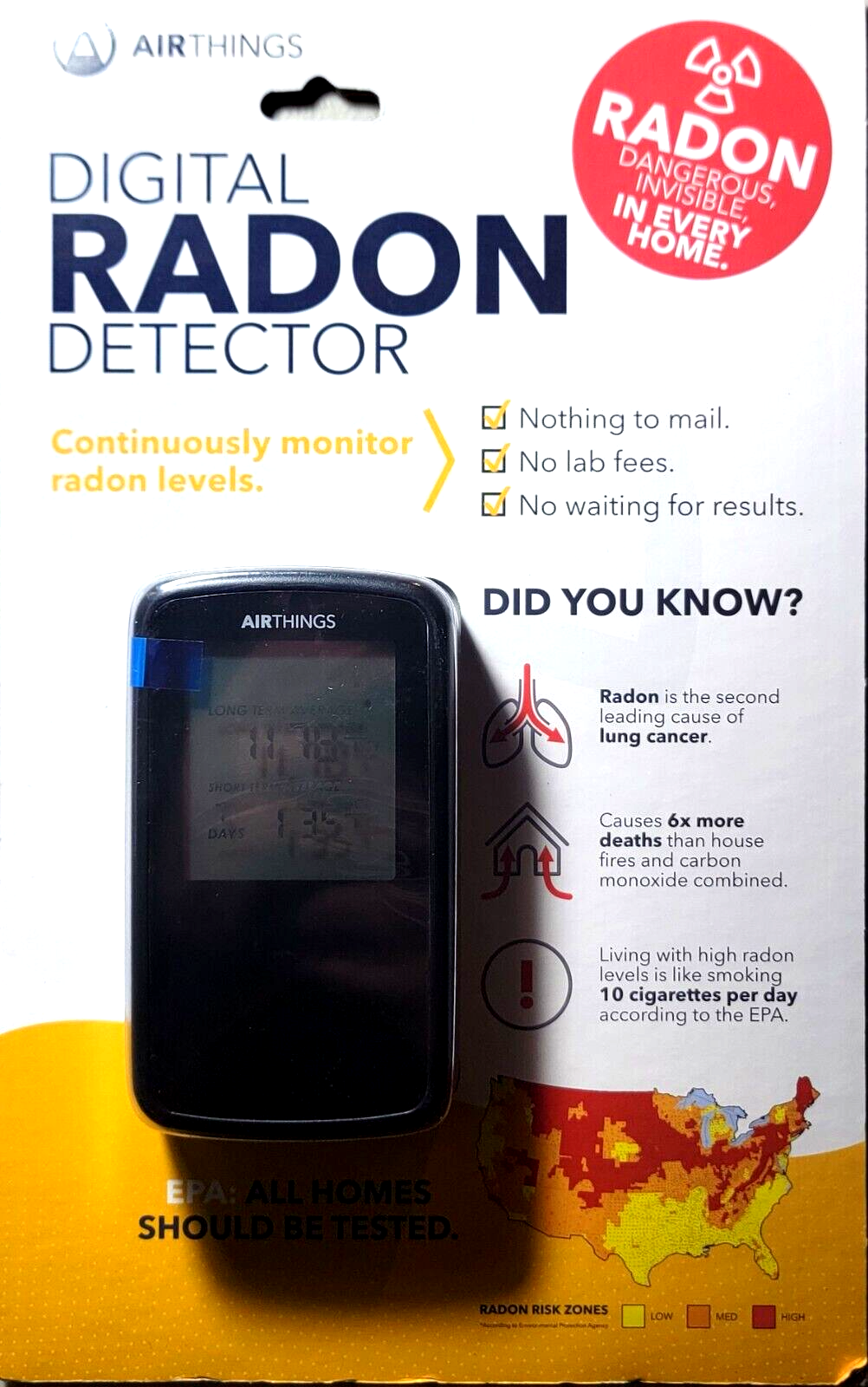 AirThings 2350 Digital Radon Detector w/ Continuous Monitoring New ...