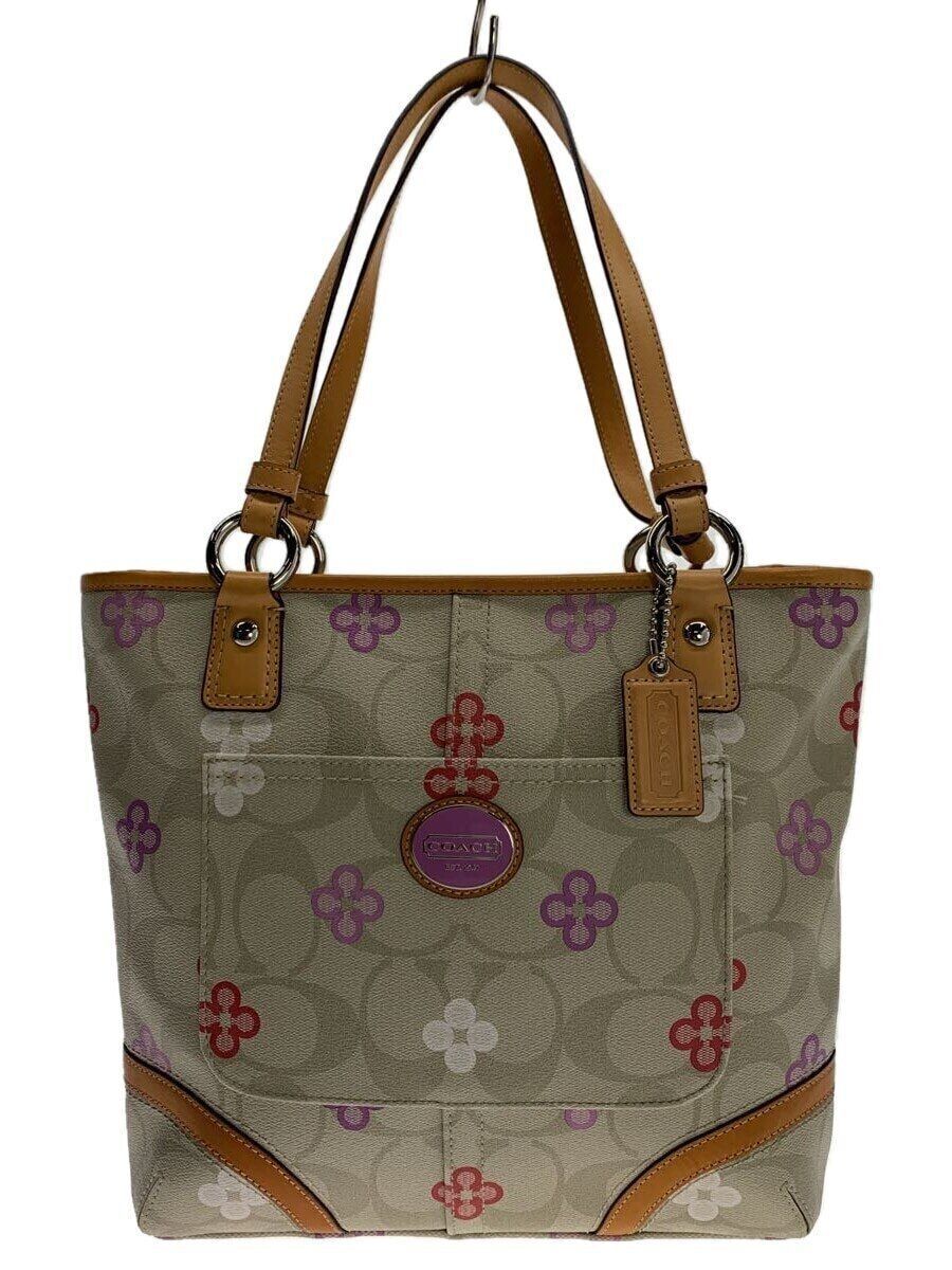 COACH tote bag PVC Beige total pattern f22221 Used - Gem