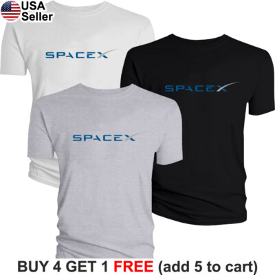 SpaceX T-Shirt Space X Logo Elon Musk Exploration Aerospace NASA Tesla ...
