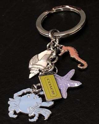 Coach seahorse conch sea shell crab star fish keychain Bag Purse Charm ...