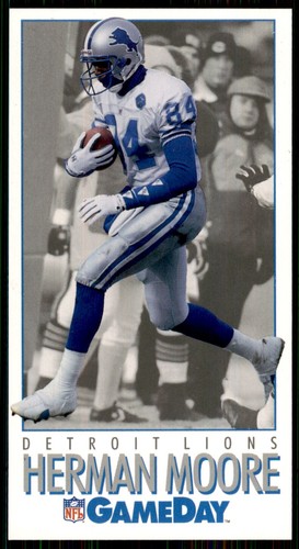 1992 GameDay Herman Moore Detroit Lions #465 NFL Football Oversize Card ...