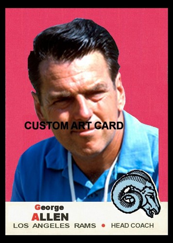 George Allen Los Angeles Rams 1969 Style Custom Football Art Card | eBay