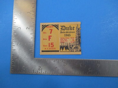 Vintage 1945 Duke Stadium Ripped Ticket S4226 | eBay