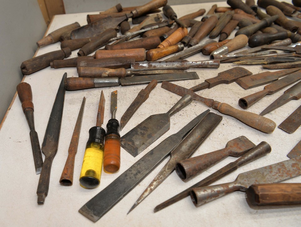 100 + pcs chisel heads & handles collectible vintage woodworking tools ...