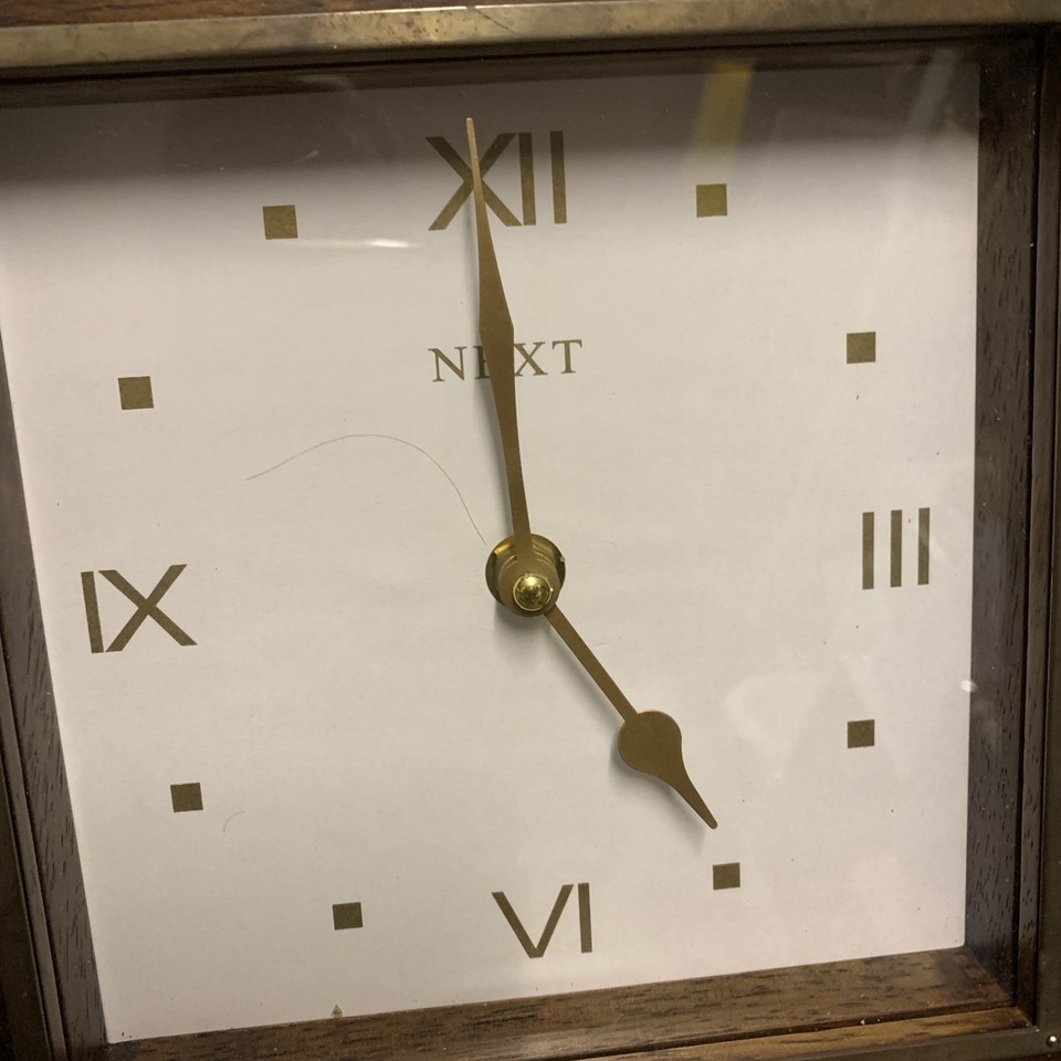 Next Wooden Wall Clock Quartz mahogany 11” Square Used Good Condition ...