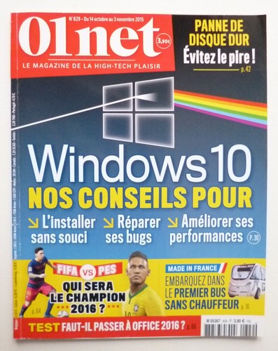 REVUE INFORMATIQUE - 01 NET N° 829 - DOSSIER SPECIAL WINDOWS 10 | eBay