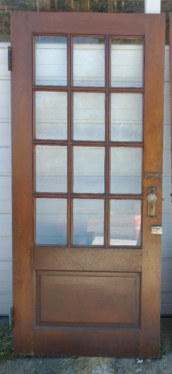 FRENCH DOOR SOLID EXTERIOR VINTAGE W/HARDWARE 36" WOODEN | eBay