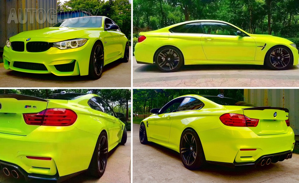 120" x 60" Gloss Neon Green Vinyl Film Wrap Air Bubble Free 10ft x 5ft ...