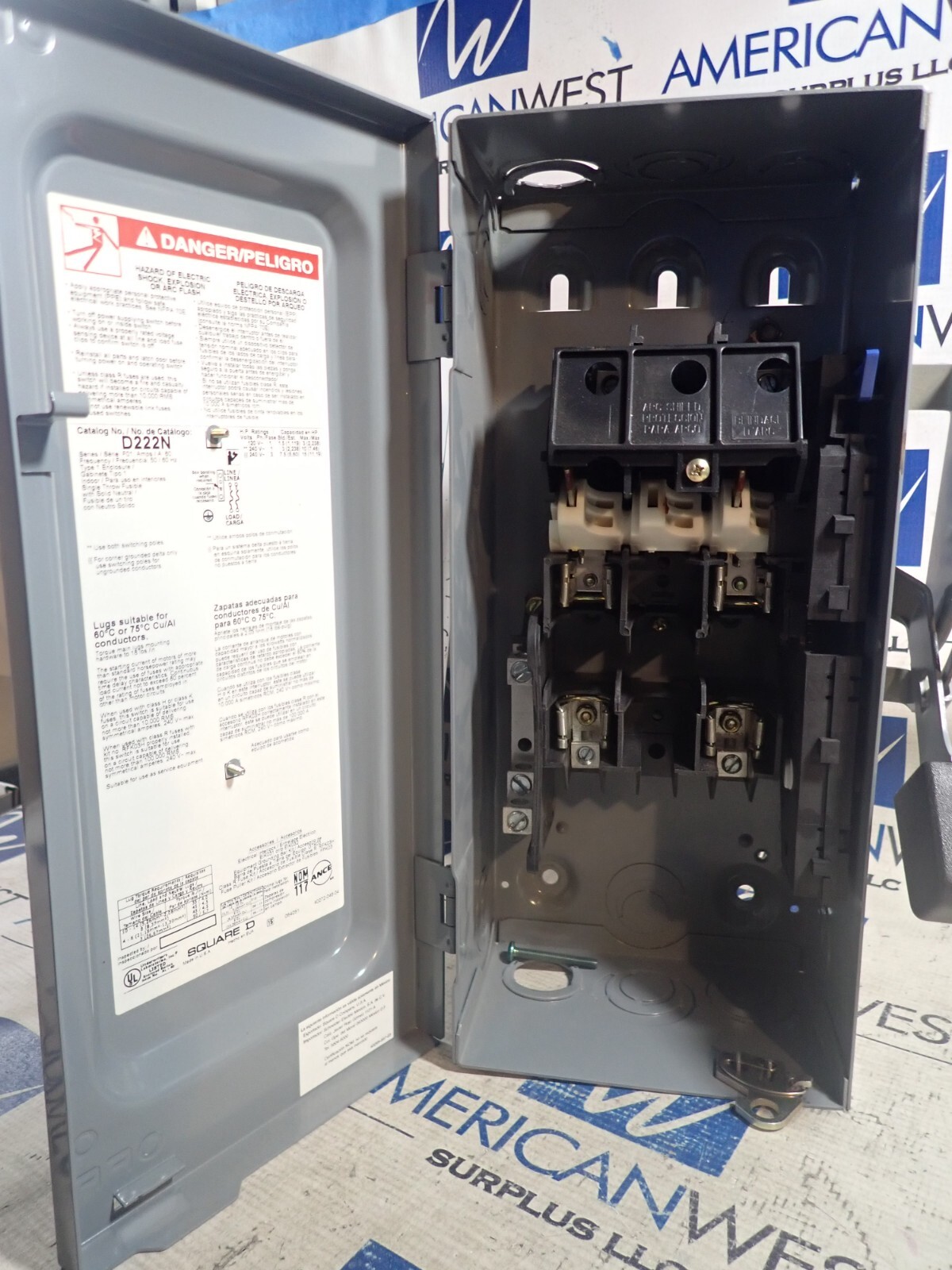 Square D D222N 60 amp 240 volt Fused 2P Indoor Disconnect Switch | eBay